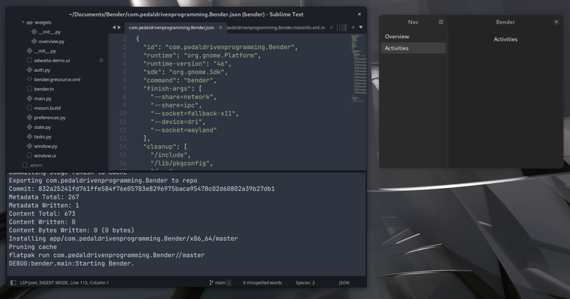 Bender DD 2: Running Gnome Apps Outside of Builder